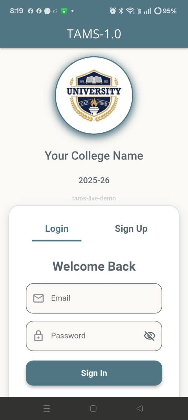 TAMS – Portable Fingerprint Based College Students Attendance System